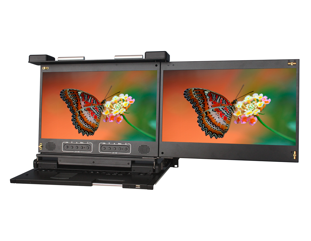 dual rail dual 17.3" FHD & 4K - KVMD-1701W-D2 | Annso Technology