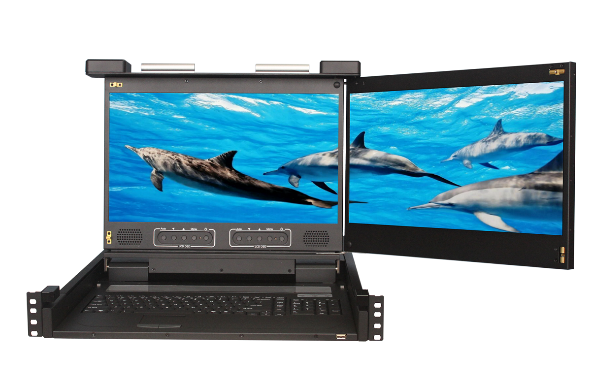 Single rail dual 17.3" - KVM-1701W-D2 | Annso Technology